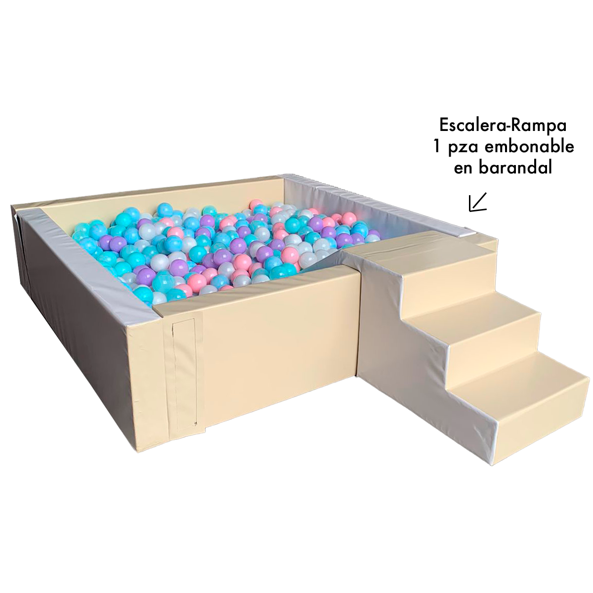 Alberca Cuadrada 150 x 150 x 40 cm con 800 pelotas ARMABLE CON VELCROS ...